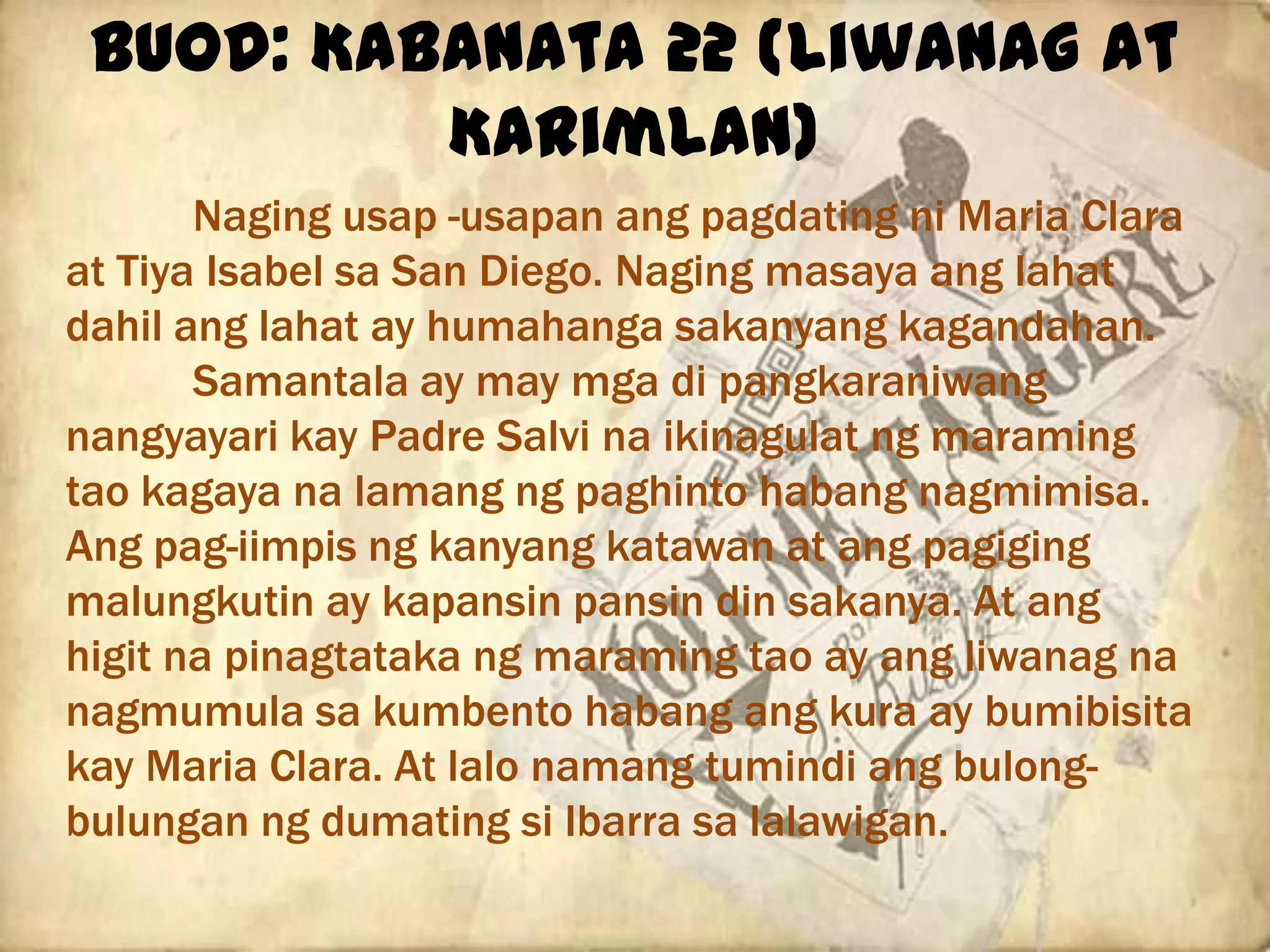 Noli me tangere kabanata 21 22 | PPTX