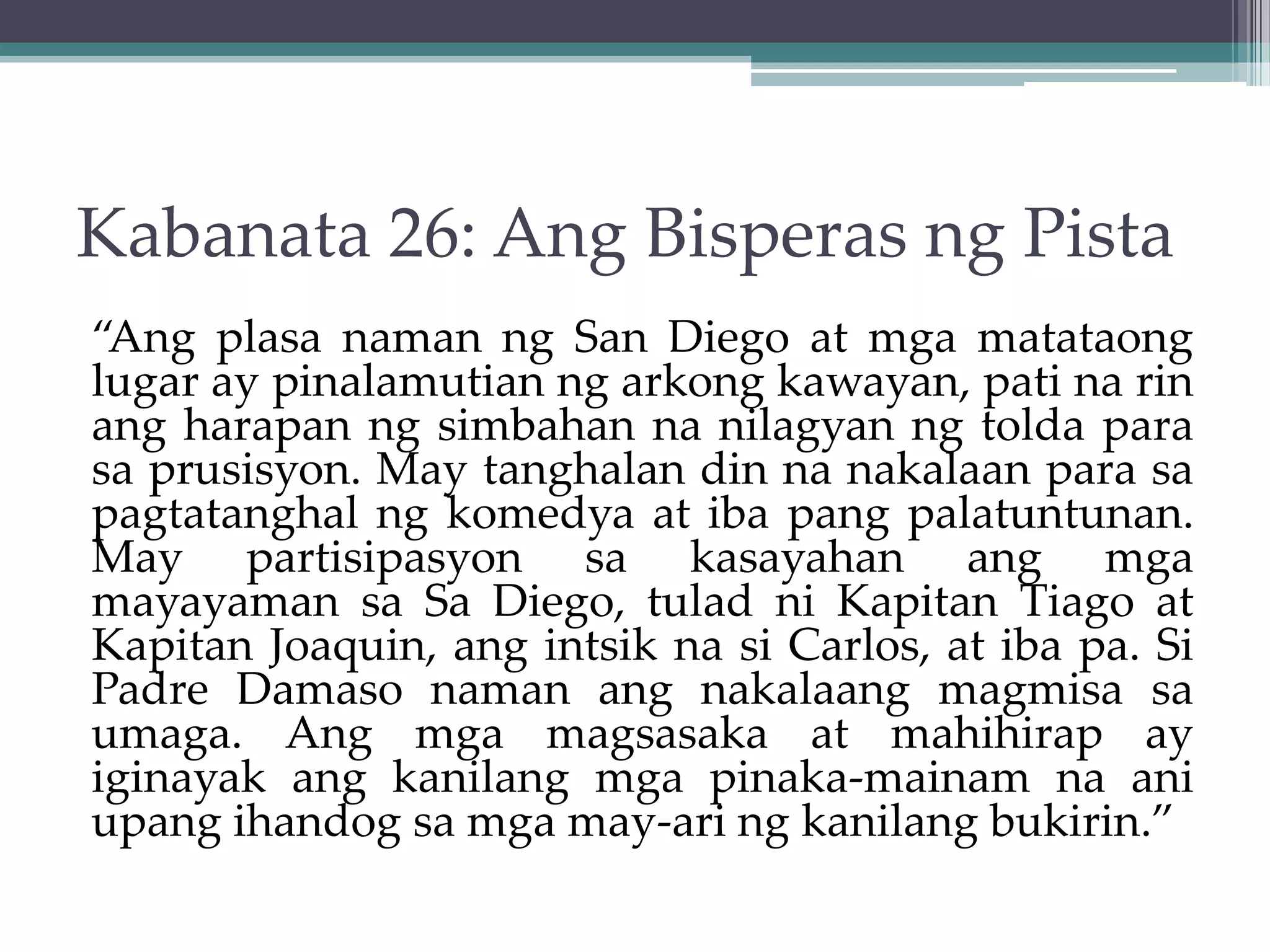 Noli me tangere kabanata 25 26 | PPTX