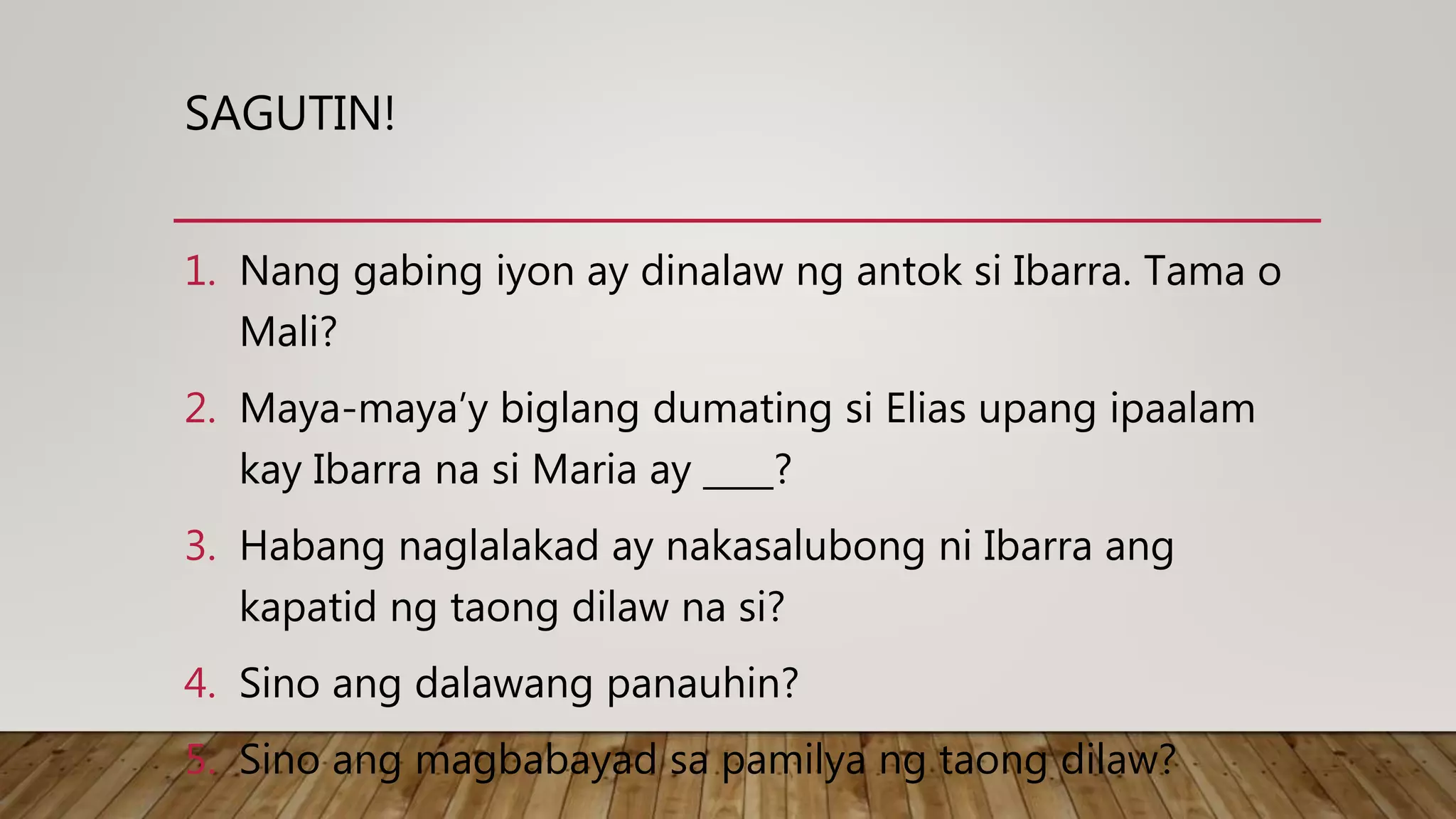 Noli me tangere kabanata 41 | PPTX
