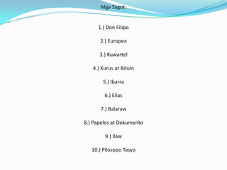 Noli me tangere kabanata 53 54 | PPTX