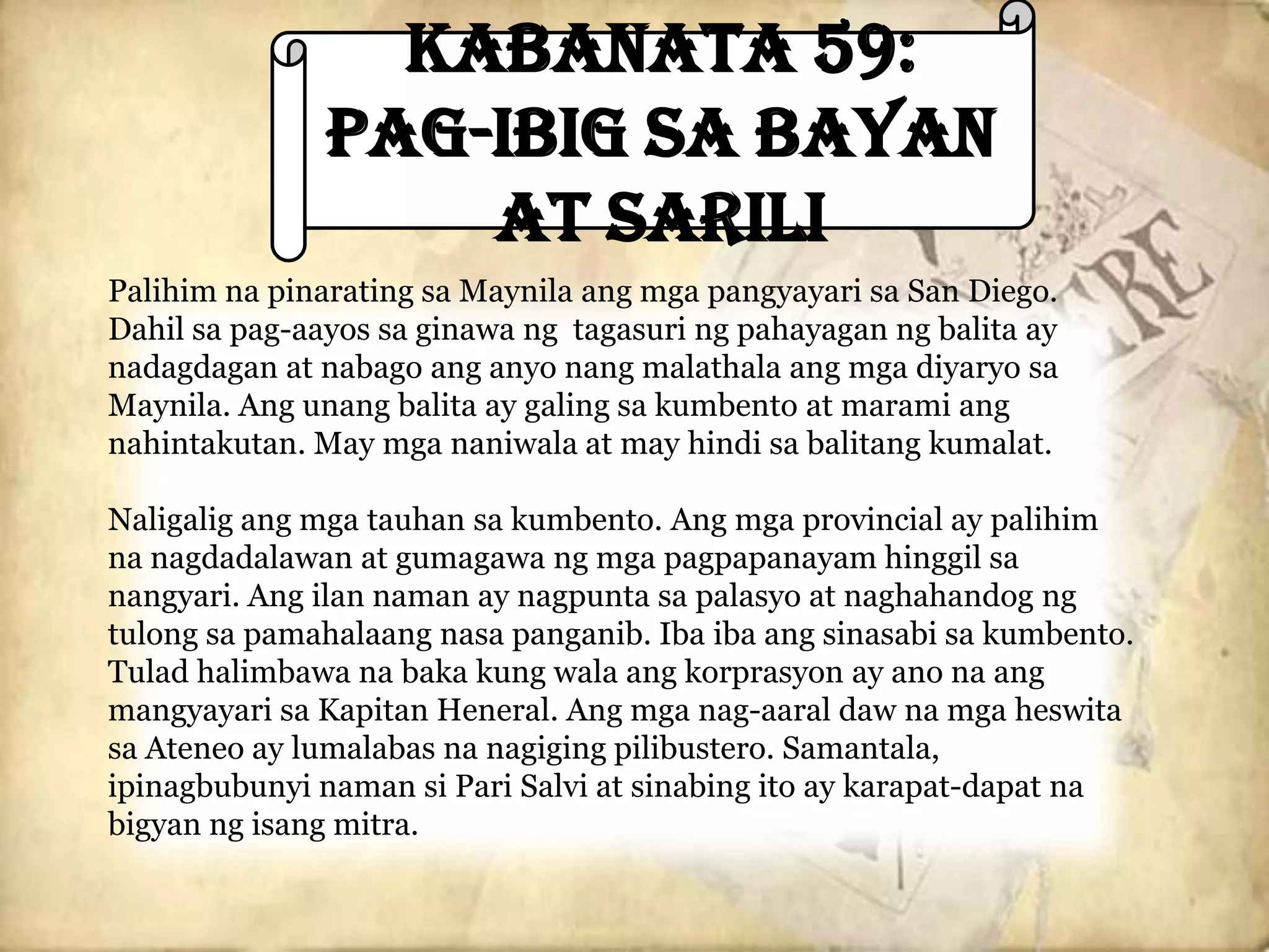 Noli me tangere kabanata 59 60 | PPTX
