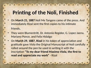 NOLI ME TANGERE - LIFE AND WORKS OF RIZAL | PPT