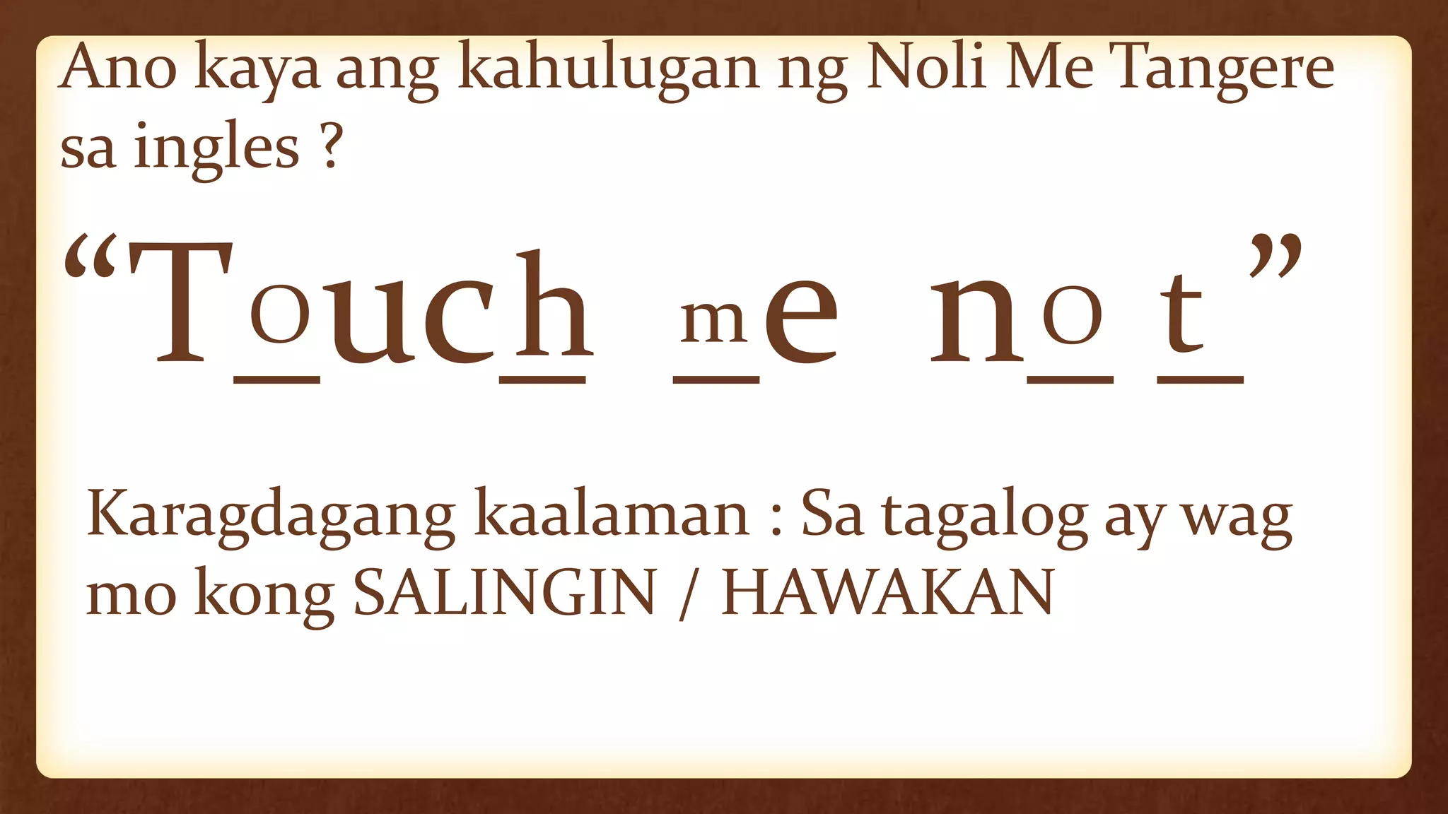 Mga Tauhan sa nobelang Noli me Tangere | PPTX