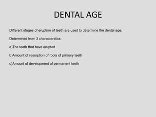 Nolla staging and Dental Age(Orthdontics) | PPTX
