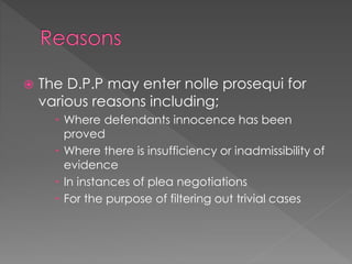 Nolle prosequi, Kenyan Criminal Procedure, Criminal law | PPTX