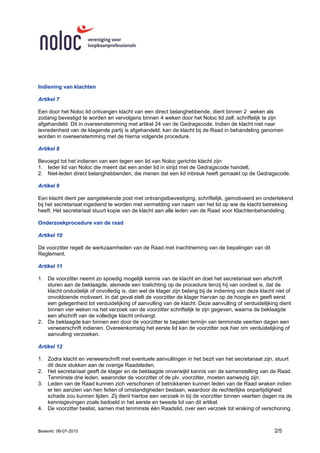 Noloc reglement van klachtenbehandeling | PDF