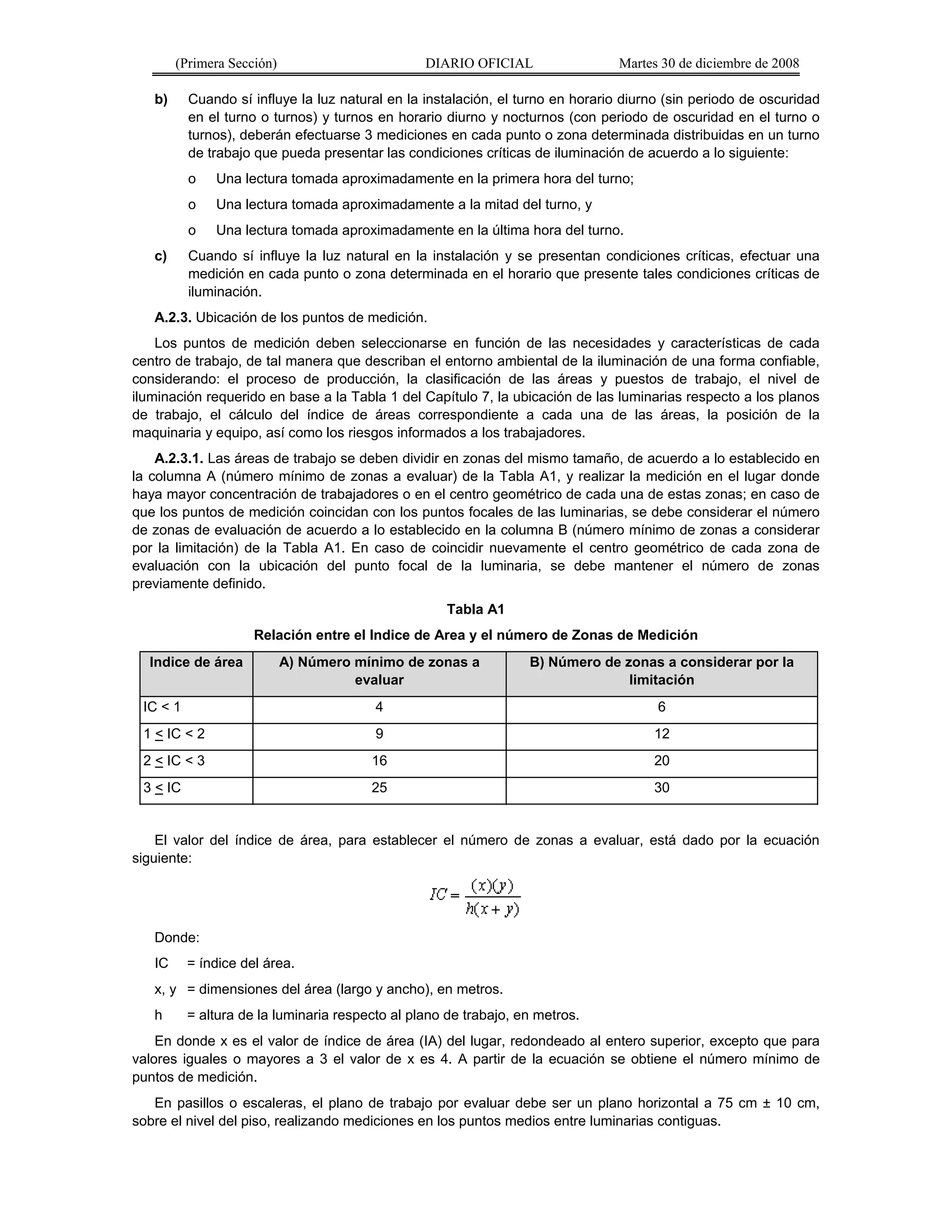 NORMA Oficial Mexicana NOM-025-STPS-2008, Condiciones de iluminación en ...