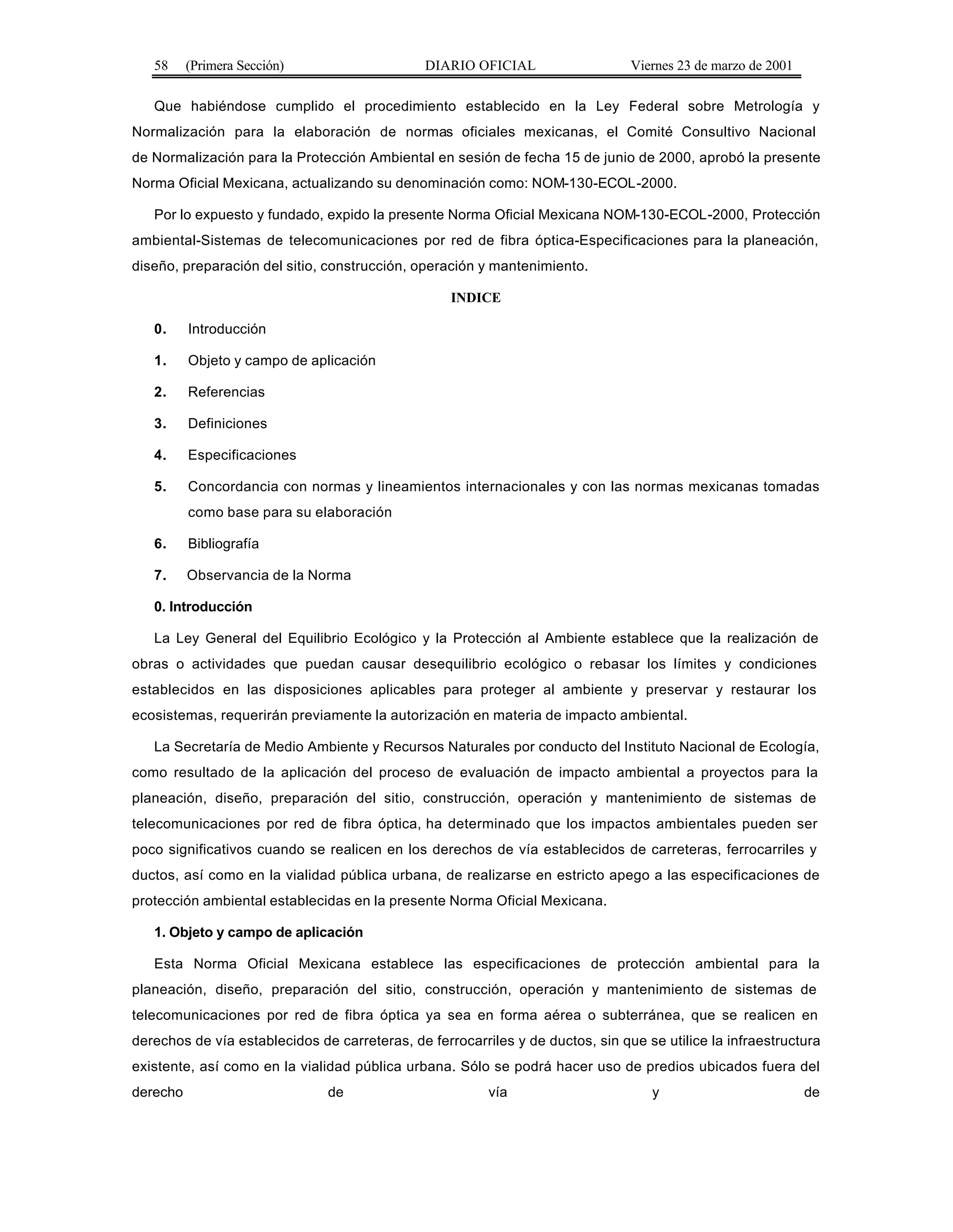 Nom 130-ecol-2000 | PDF