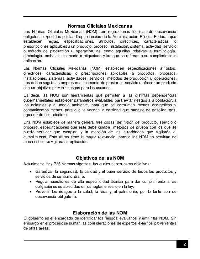Nom Normas Oficiales Mexicanas