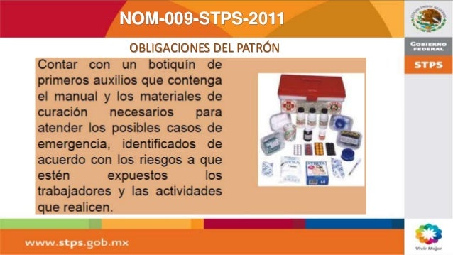 Nom 009 stps 2011 condiciones de seguridad para realizar trabajos en