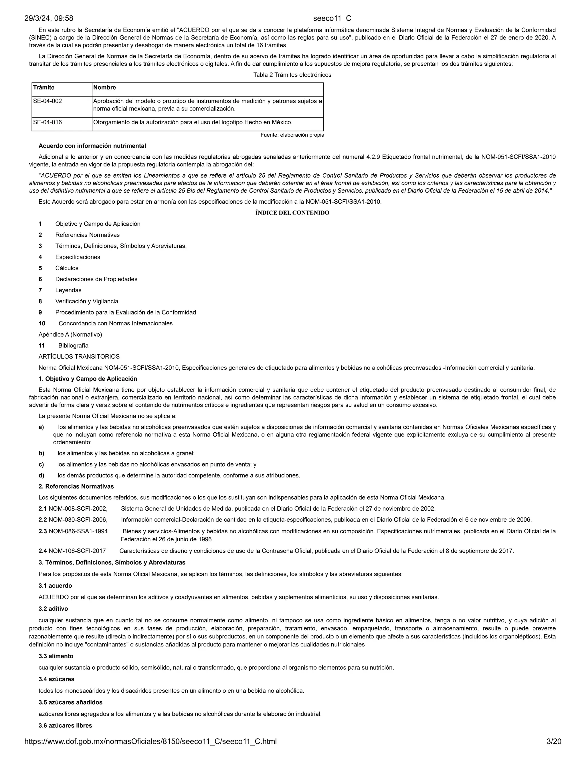 Normatividad Mexicana para Etiquetado de Alimentos | PDF