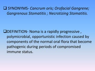 Cancrum Oris Bakterier KINDERTANDHEELKUNDE 2