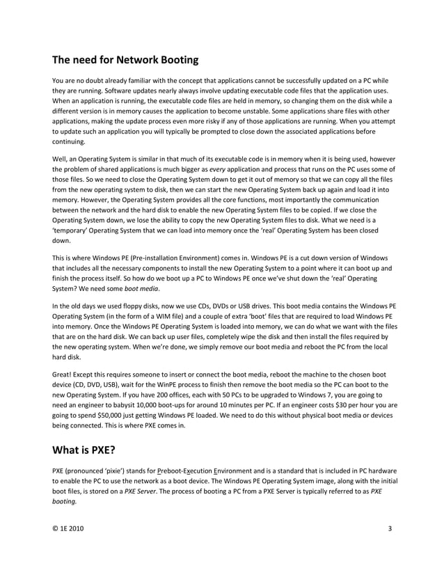 PXE Lot or PXE Lite | PDF