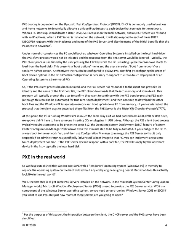 PXE Lot or PXE Lite | PDF