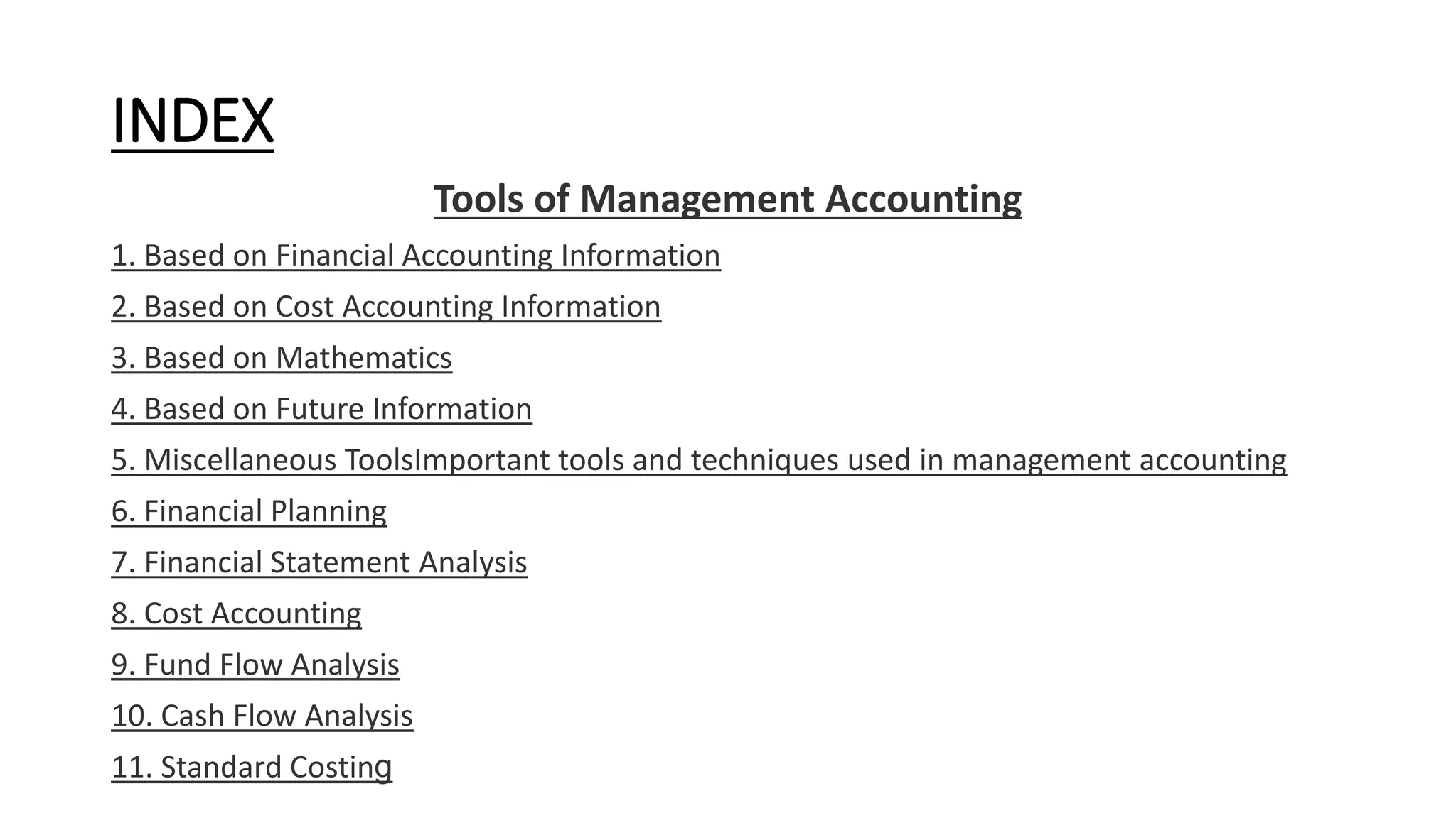 Tools of management accounting | PPTX