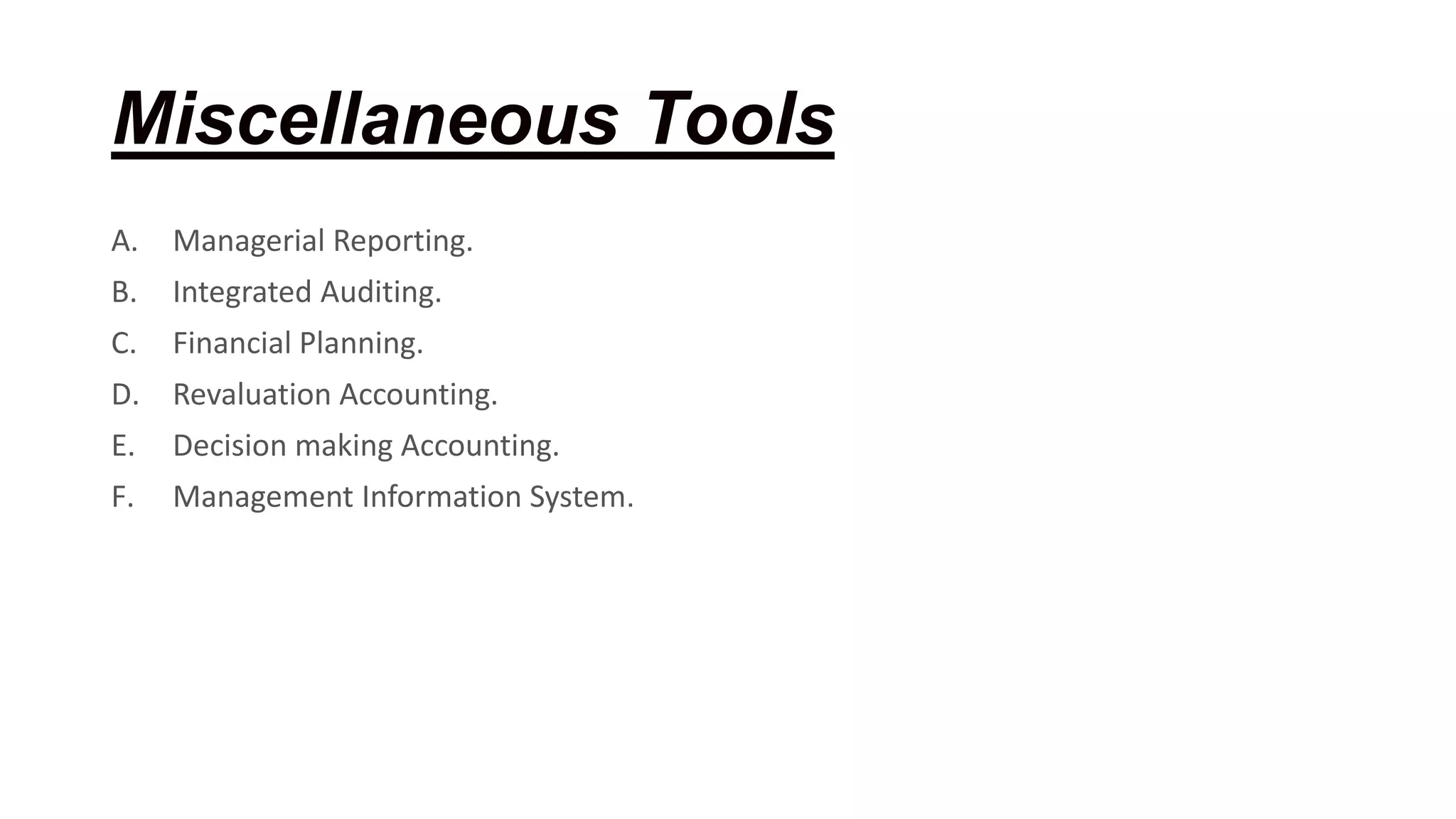 Tools of management accounting | PPTX