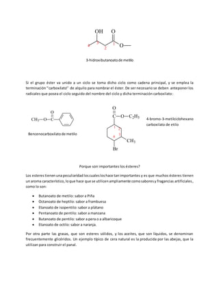 Nomenclatura e importancia de alcoholes, fenoles, éteres, esteres ...