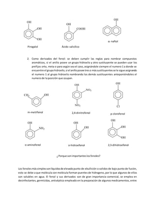 Nomenclatura e importancia de alcoholes, fenoles, éteres, esteres ...