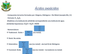 NOMENCLATURA INORGANICA QUIMICA | PPTX