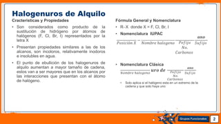 Nomenclatura de Halogenuros de alquilo, Alcoholes, Aminas y ...