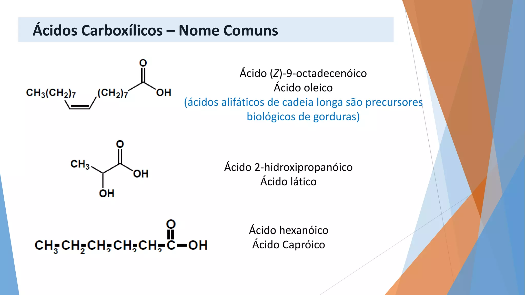 Nomenclatura – ácido carboxílico e derivados | PPT