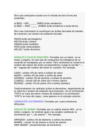 Nomenclatura compuestos terciarios y cuaternarios | DOCX