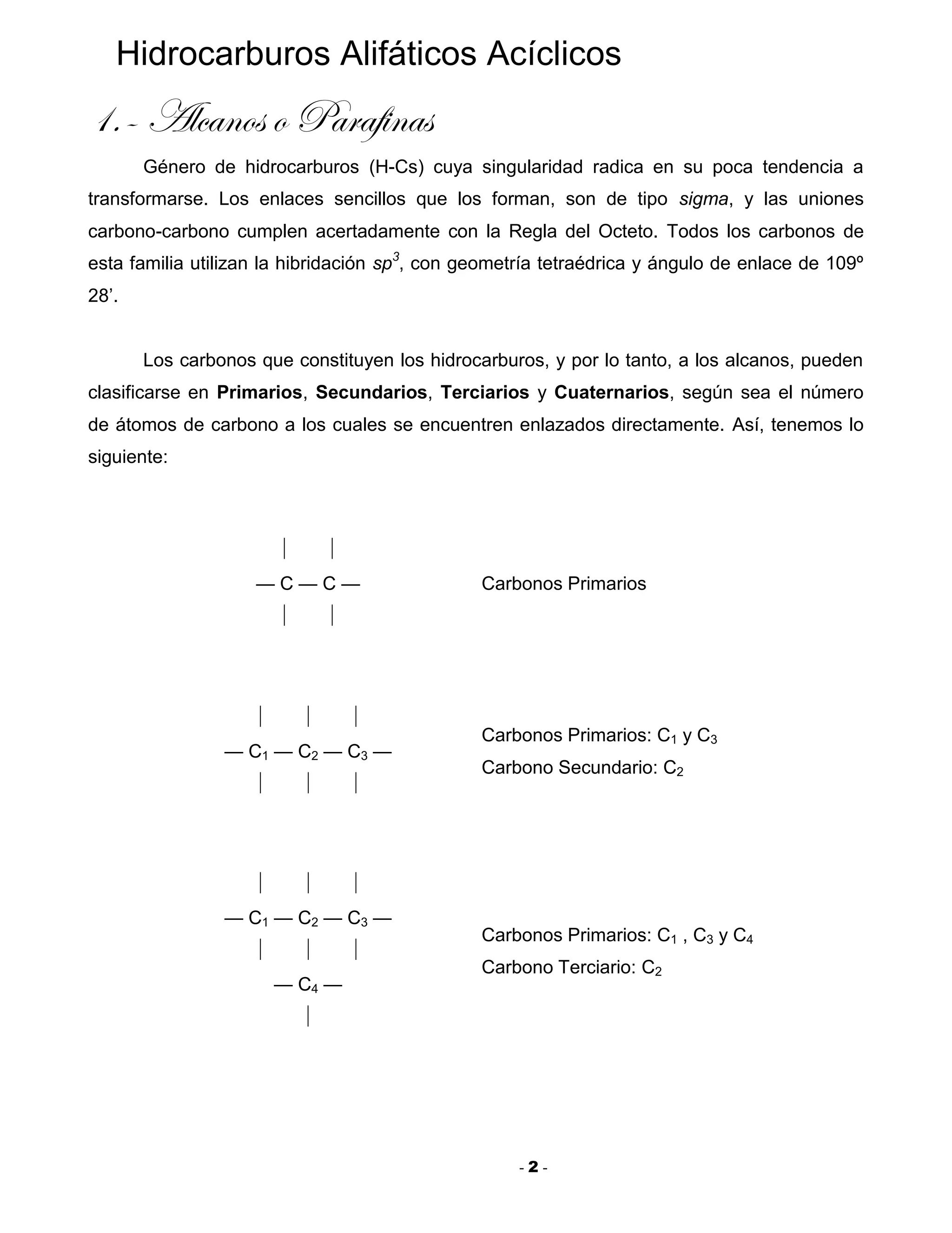 Nomenclatura de hidrocarburos alifaticos | PDF