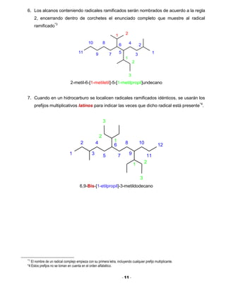 Nomenclatura de hidrocarburos alifaticos | PDF