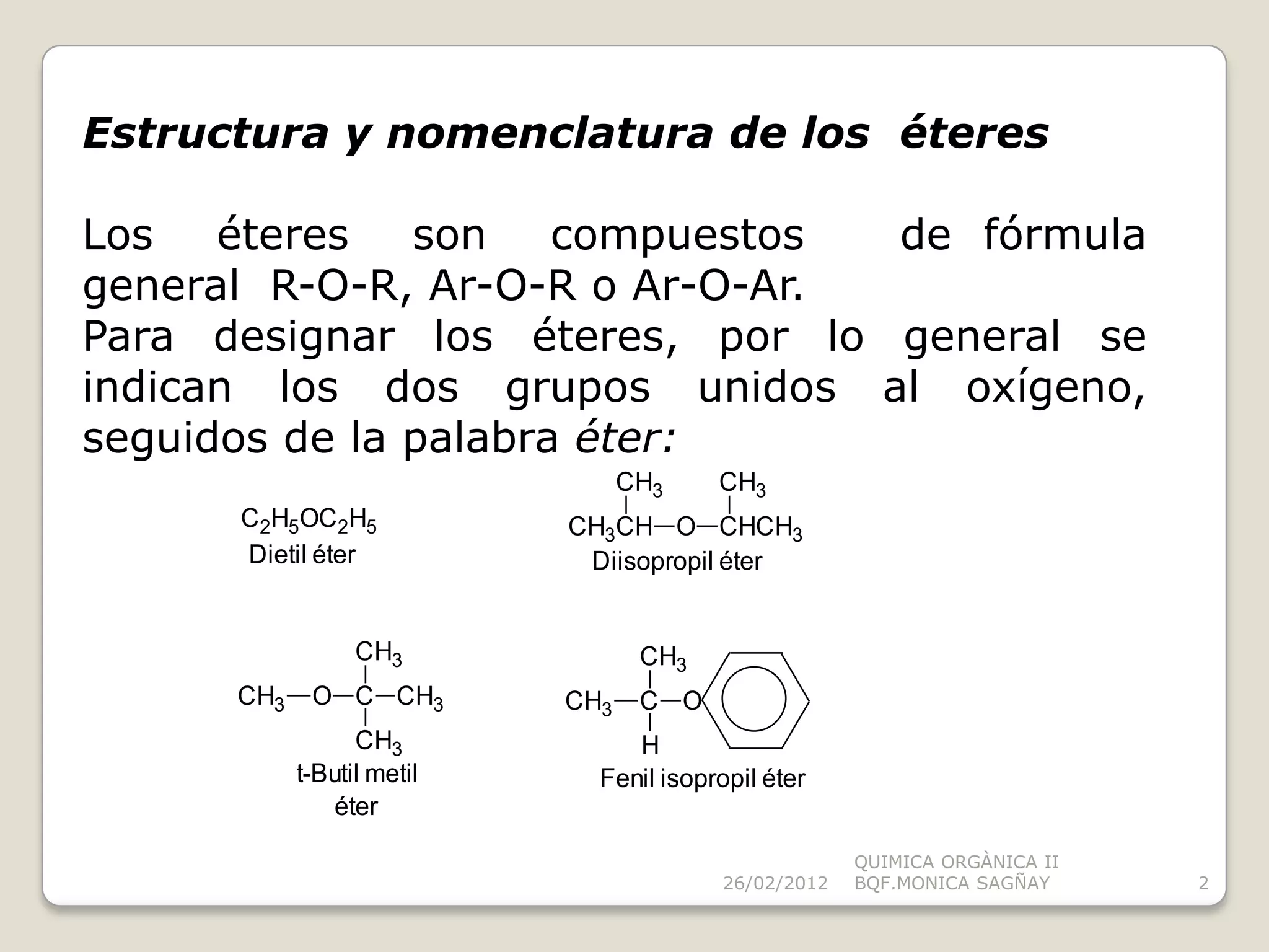 Nomenclatura del eter | PPTX