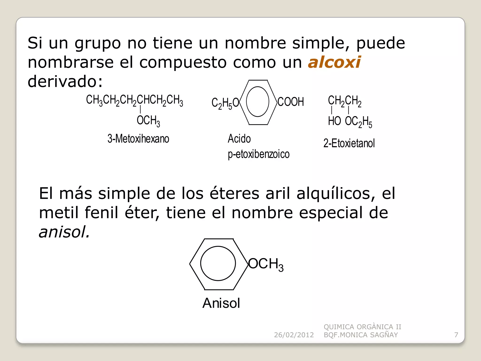 Nomenclatura del eter | PPTX