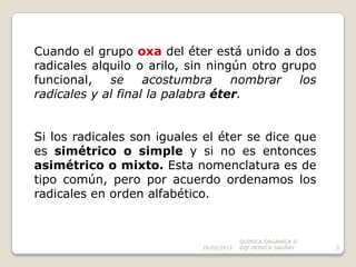 Nomenclatura del eter | PPTX