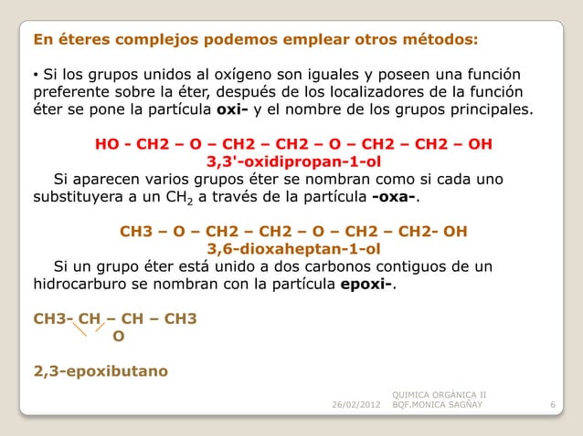 Nomenclatura del eter | PPTX