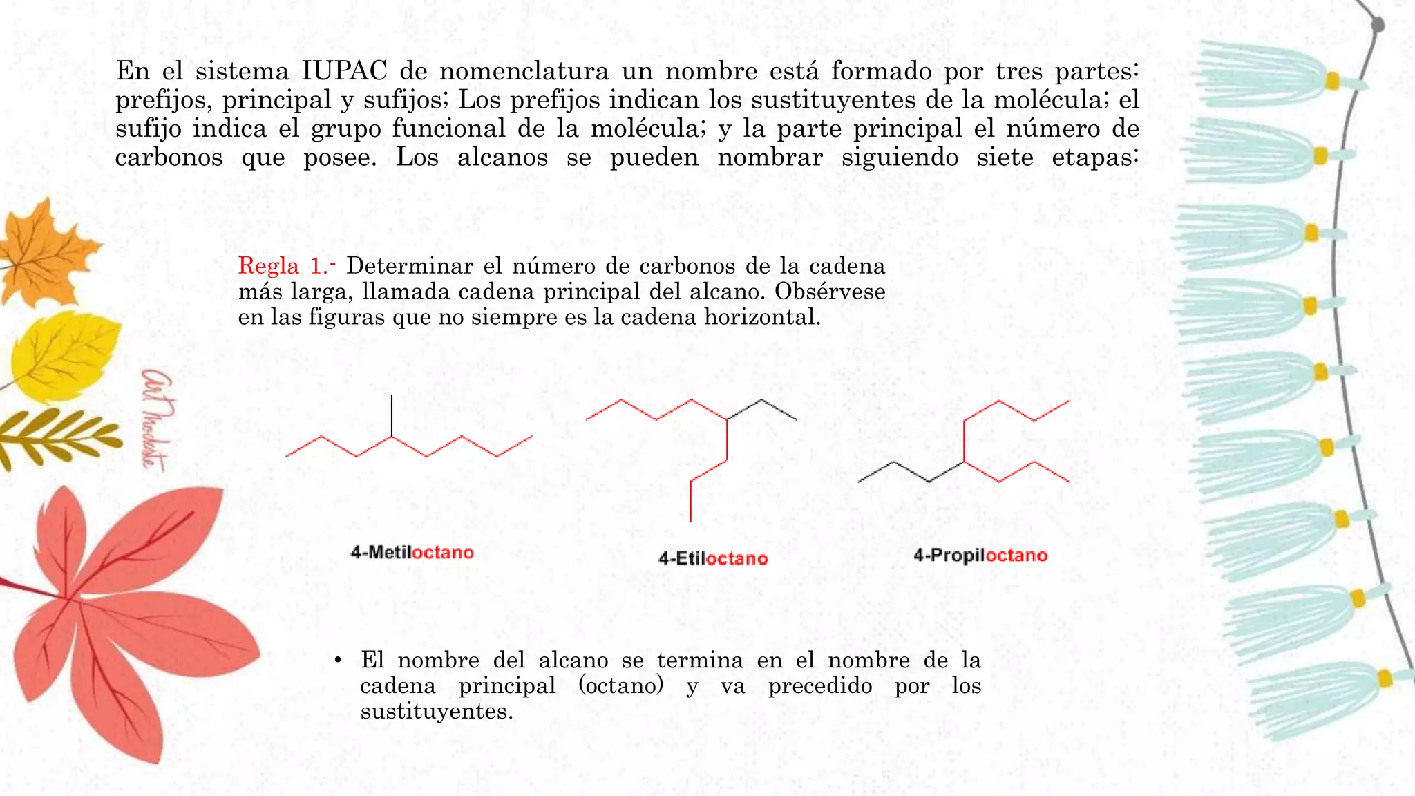 Nomenclatura de los alcanos | PPTX