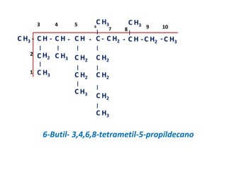 Nomenclatura de un alcano ramificado 2 | PPTX