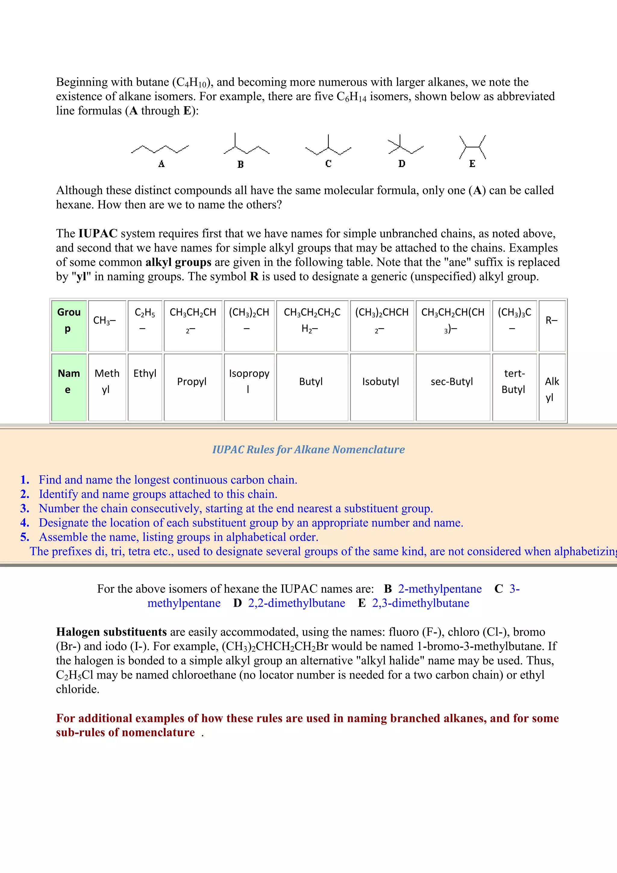 Nomenclatura en química orgánica | DOCX