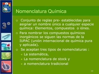 Nomenclatura inorganica | PPTX