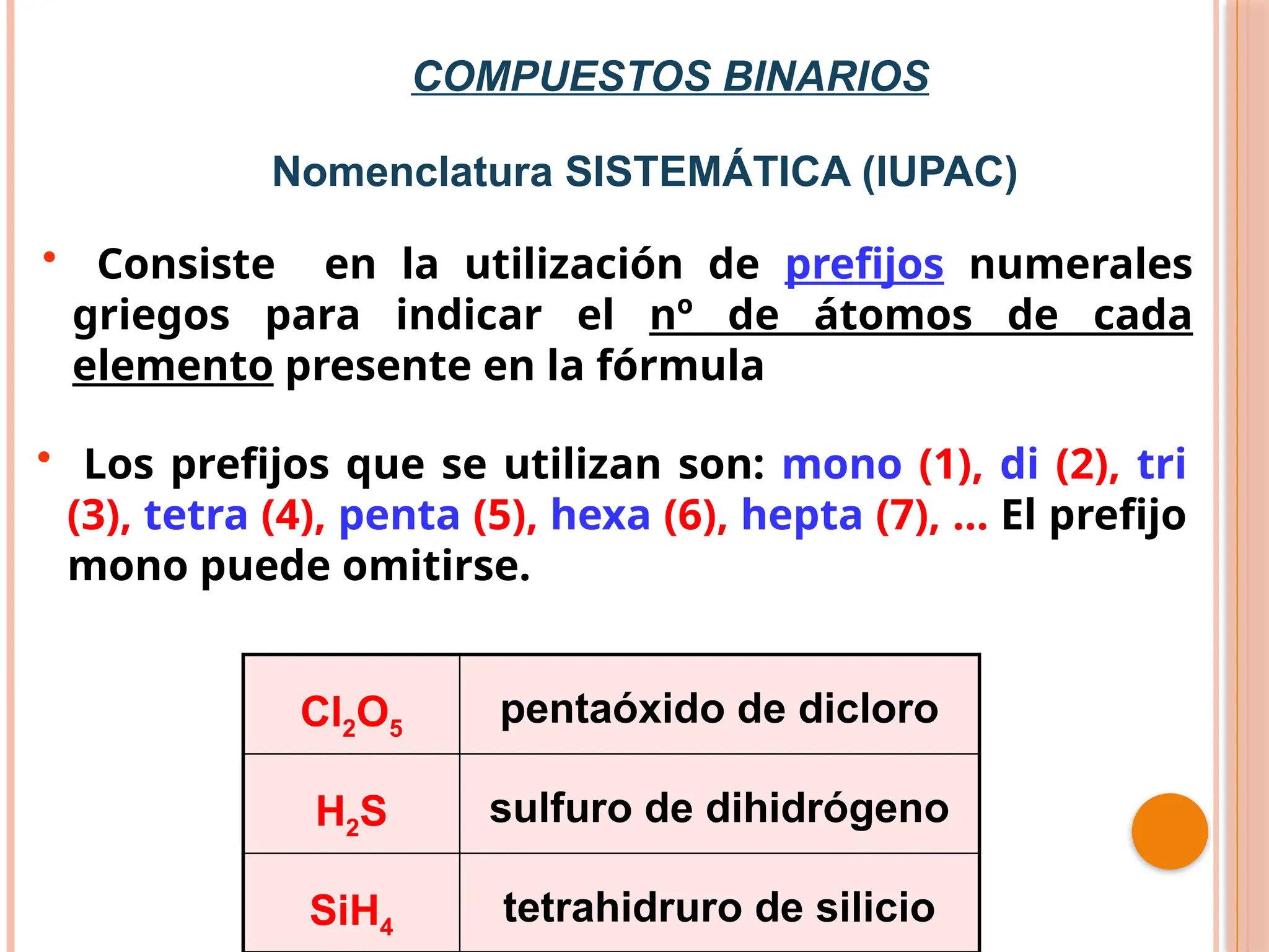 NOMENCLATURA QUIMICA INORGANICA ACTUALIADA | PPTX