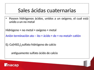 NOMENCLATURA INORGANICA QUIMICA INORGANICA.ppt
