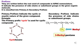 IUPAC Nomenclature of Organic compounds | PPTX
