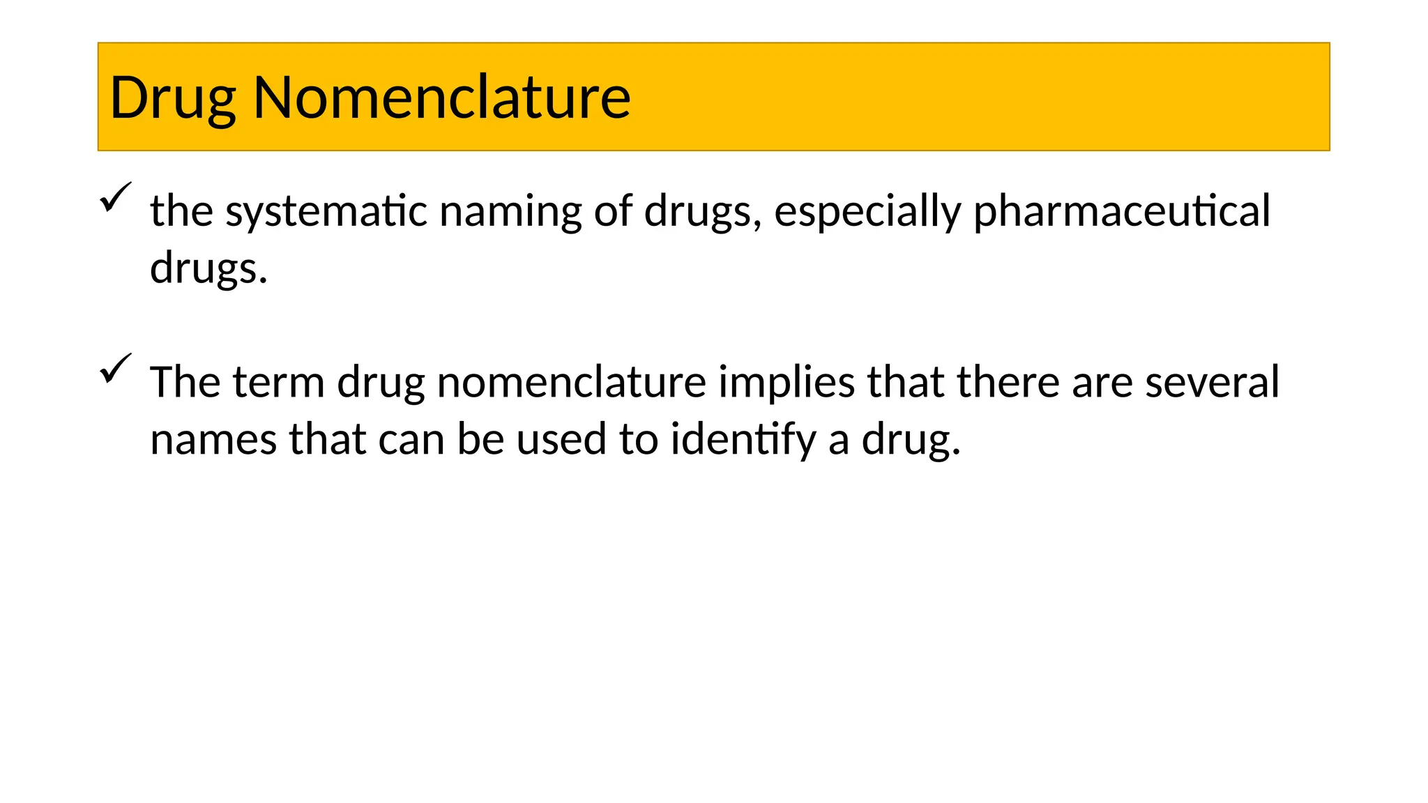 Nomenclature.pptx Drug nomenclature Chemical Generic Trade | PPTX