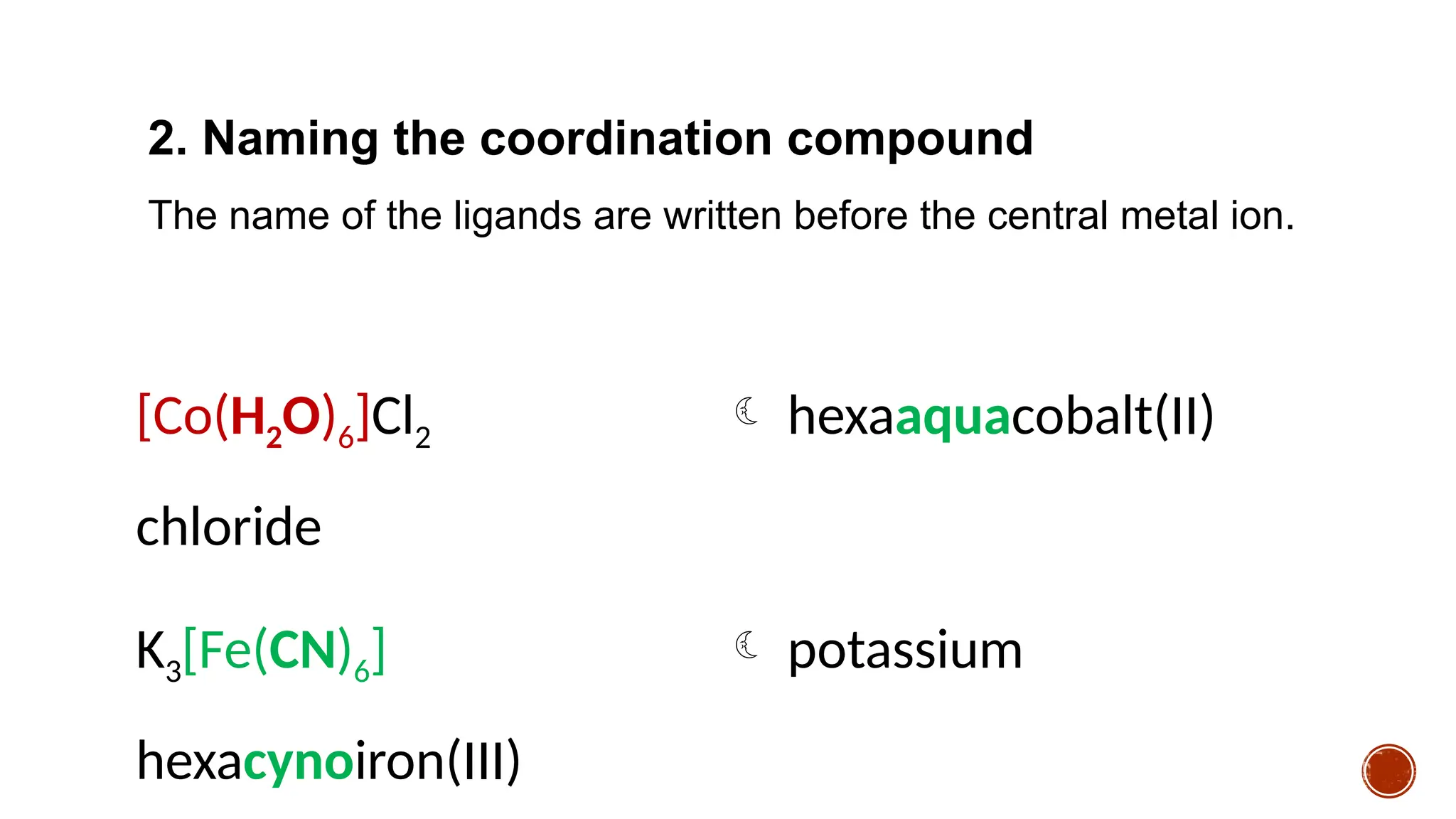 Nomenclature Part 1 (coordination compounds) | PPTX