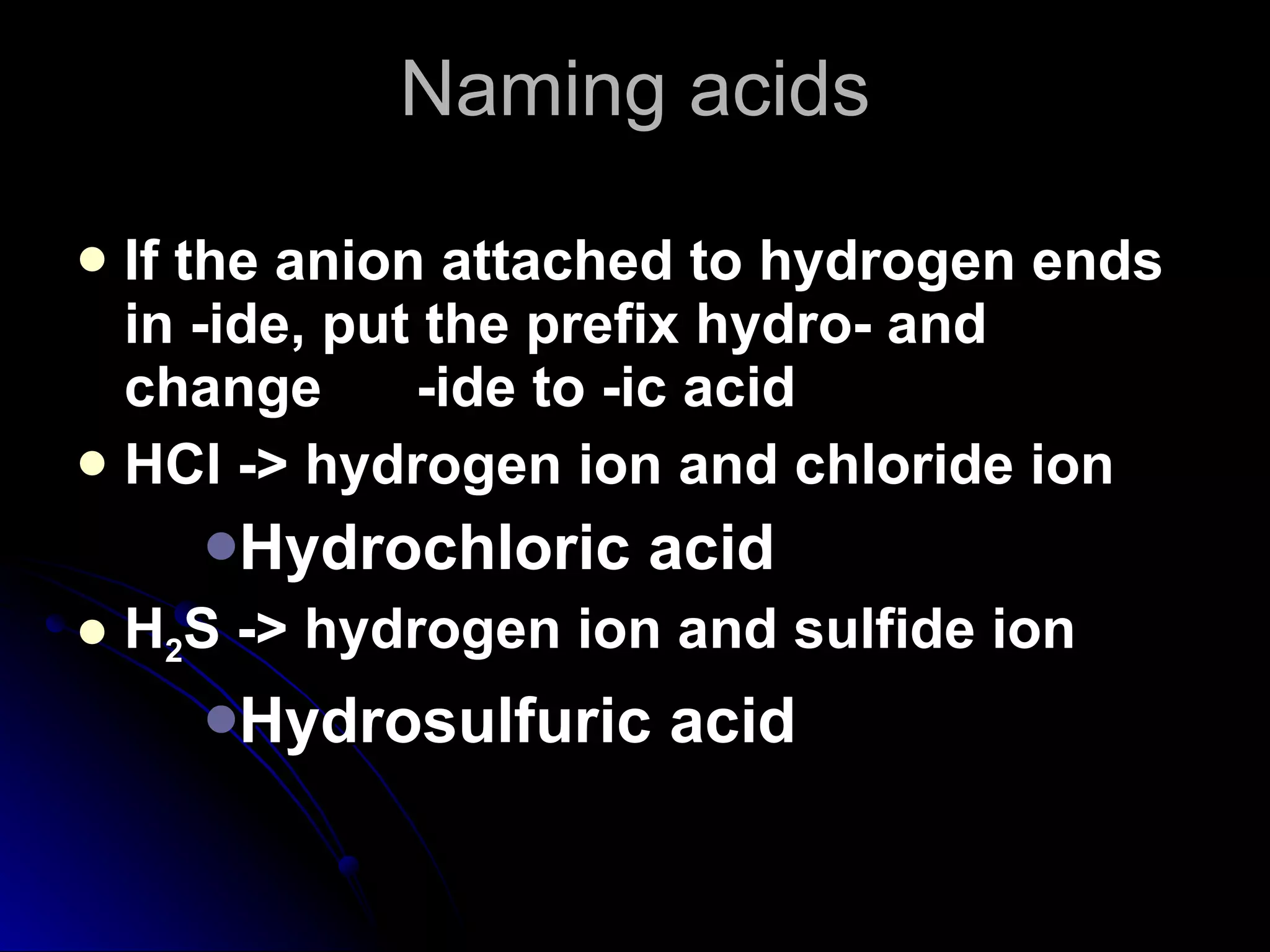 Nomenclature 4 acid base | PPT