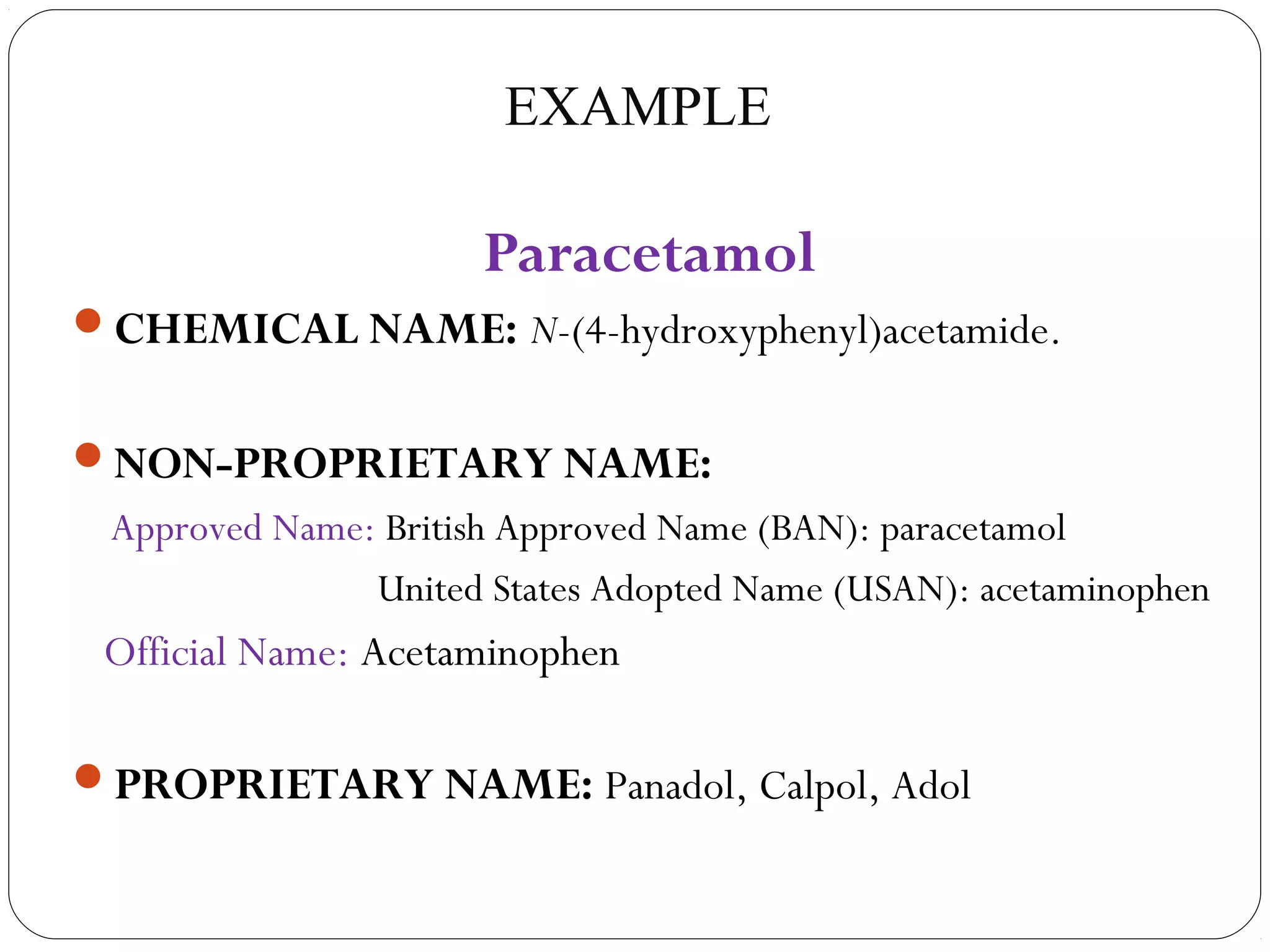 Nomenclature and classification of drugs | PPT