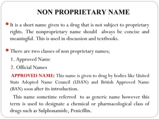 Nomenclature and classification of drugs | PPT