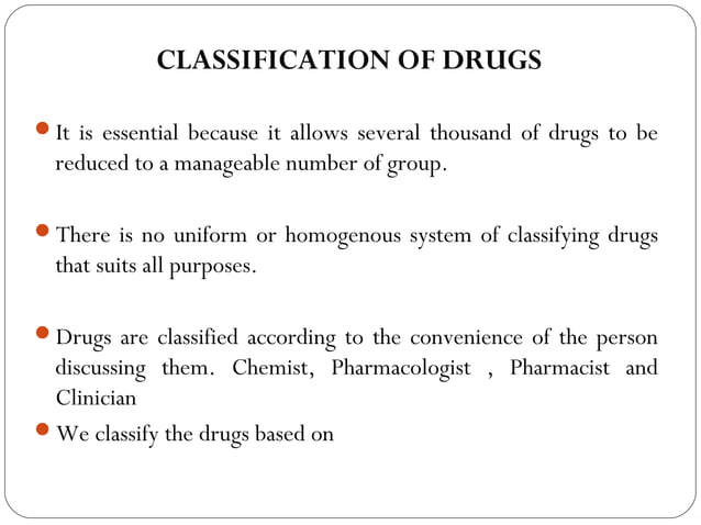 Nomenclature and classification of drugs | PPT