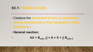 Nomenclature and Classification of enzyme | PPTX