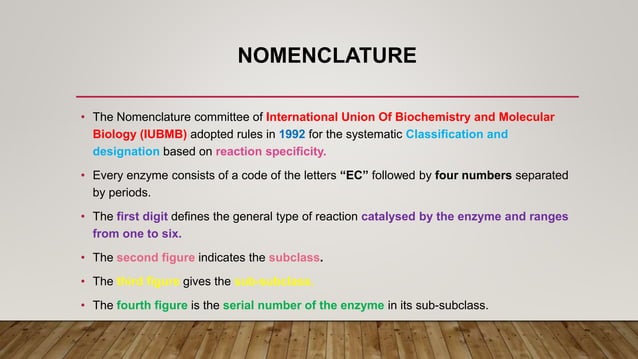 Nomenclature and Classification of enzyme | PPTX | Chemistry | Science