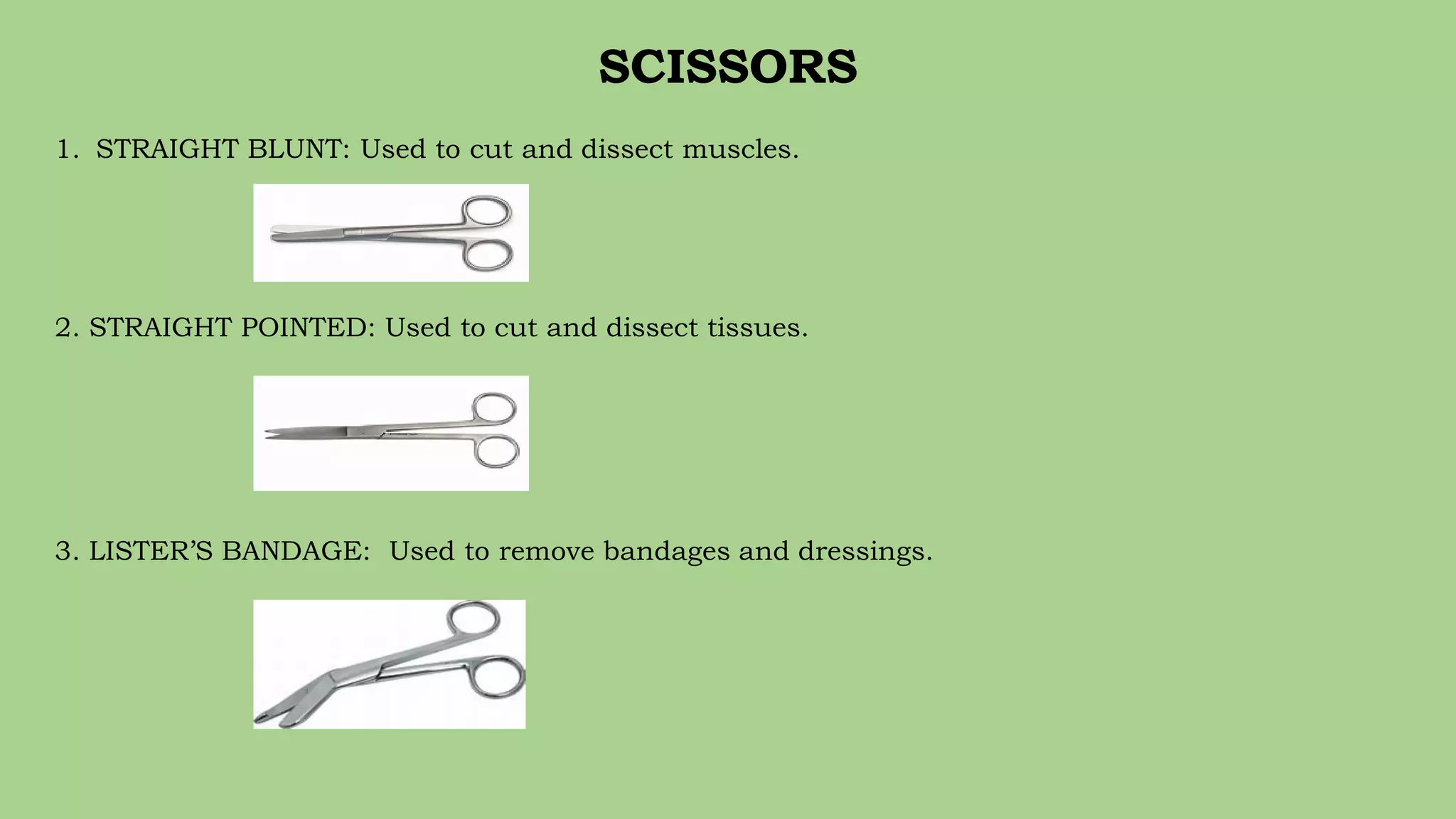 Nomenclature and uses of surgical instruments and hospital equipments | PDF