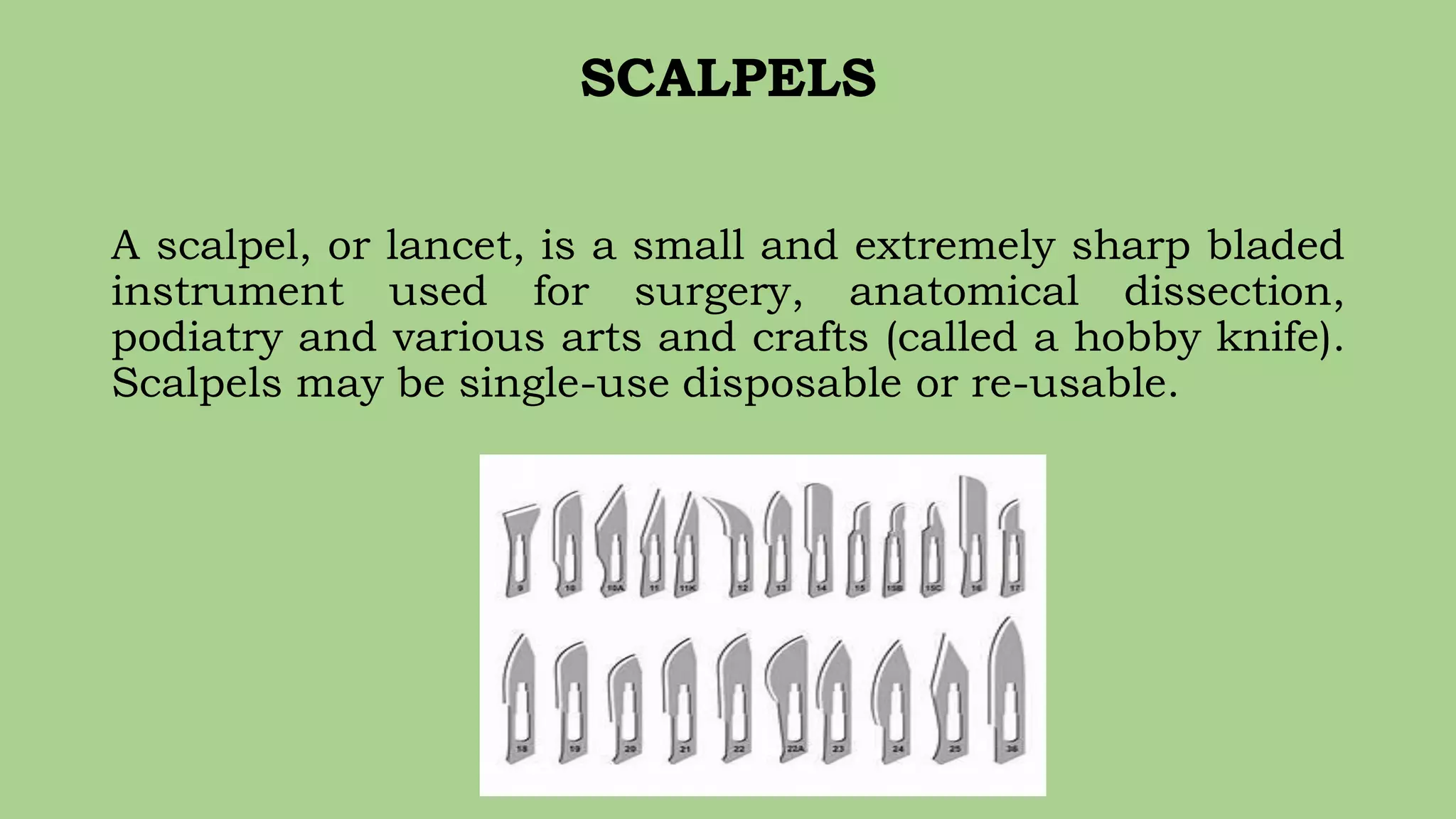 Nomenclature and uses of surgical instruments and hospital equipments | PDF