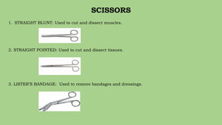 Nomenclature and uses of surgical instruments and hospital equipments | PDF